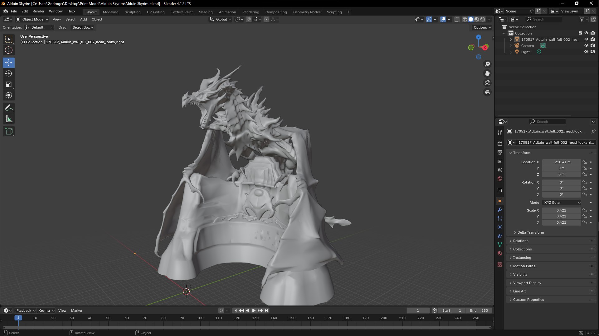 3D Skyrim Dragon Alduin Model - TurboSquid 2352324