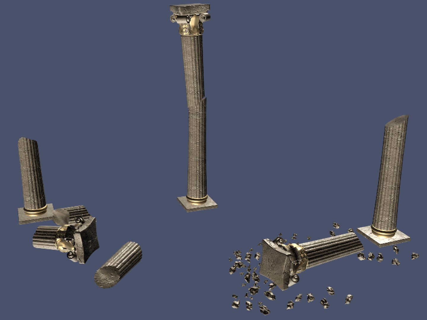 broken pillar 3d max