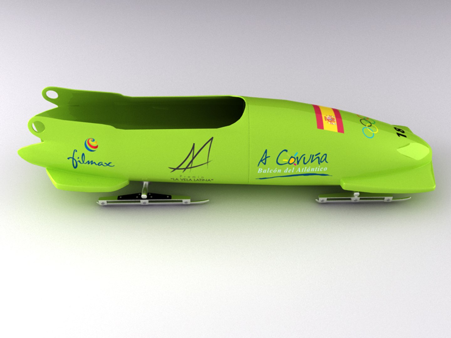 3d bobsleigh sled - spain model
