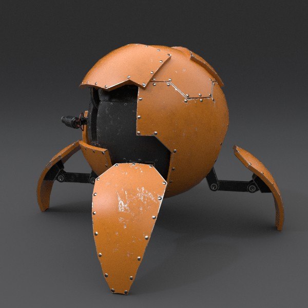 3d rigged sphere robot