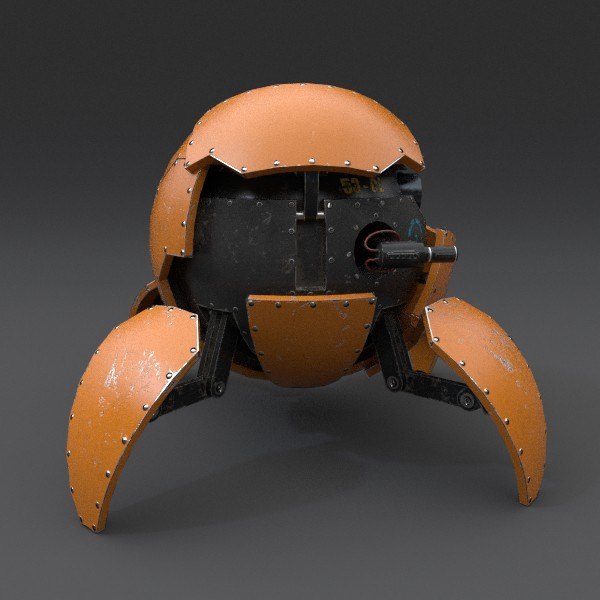 3d rigged sphere robot
