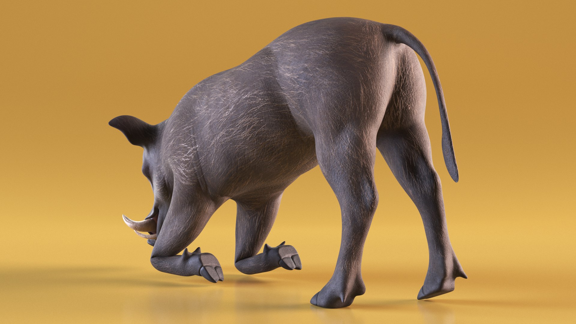 African Wild Boar Kneeling Pose Model - TurboSquid 2220168