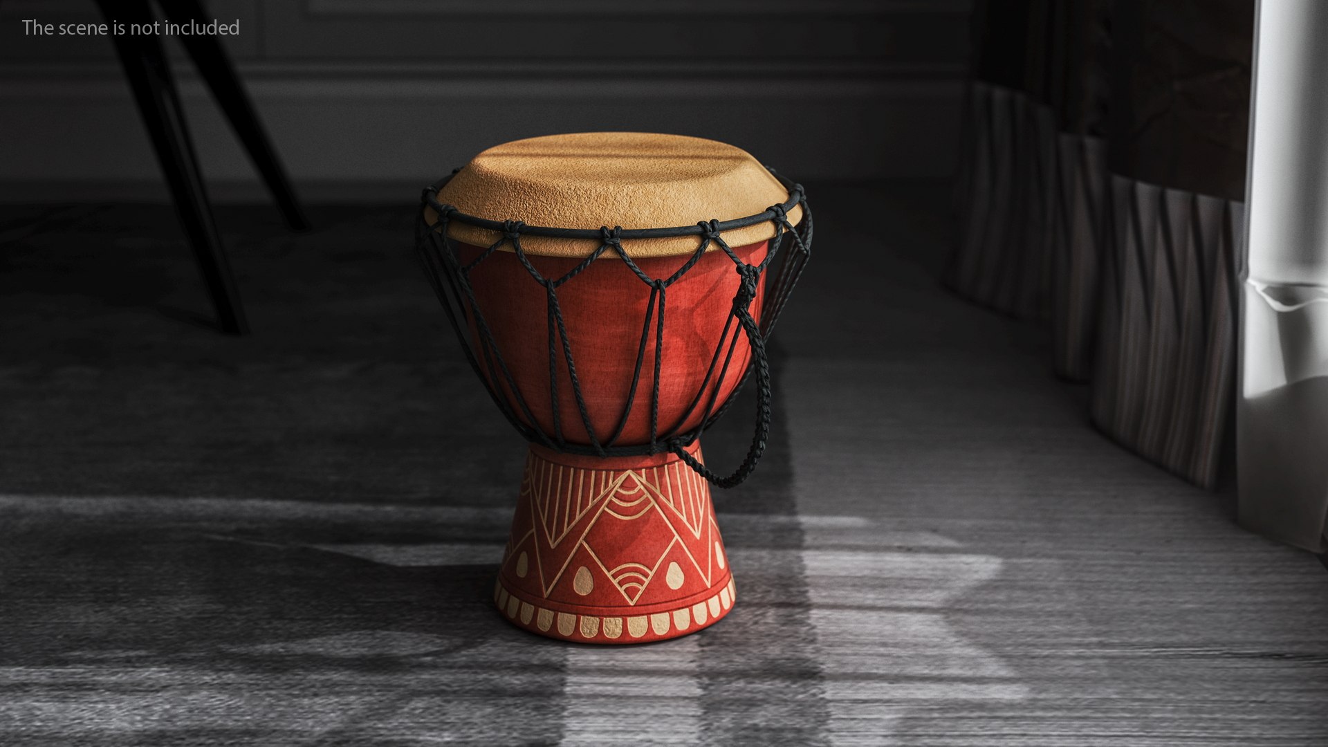 African Drum With Folk Motif Model - TurboSquid 2041004