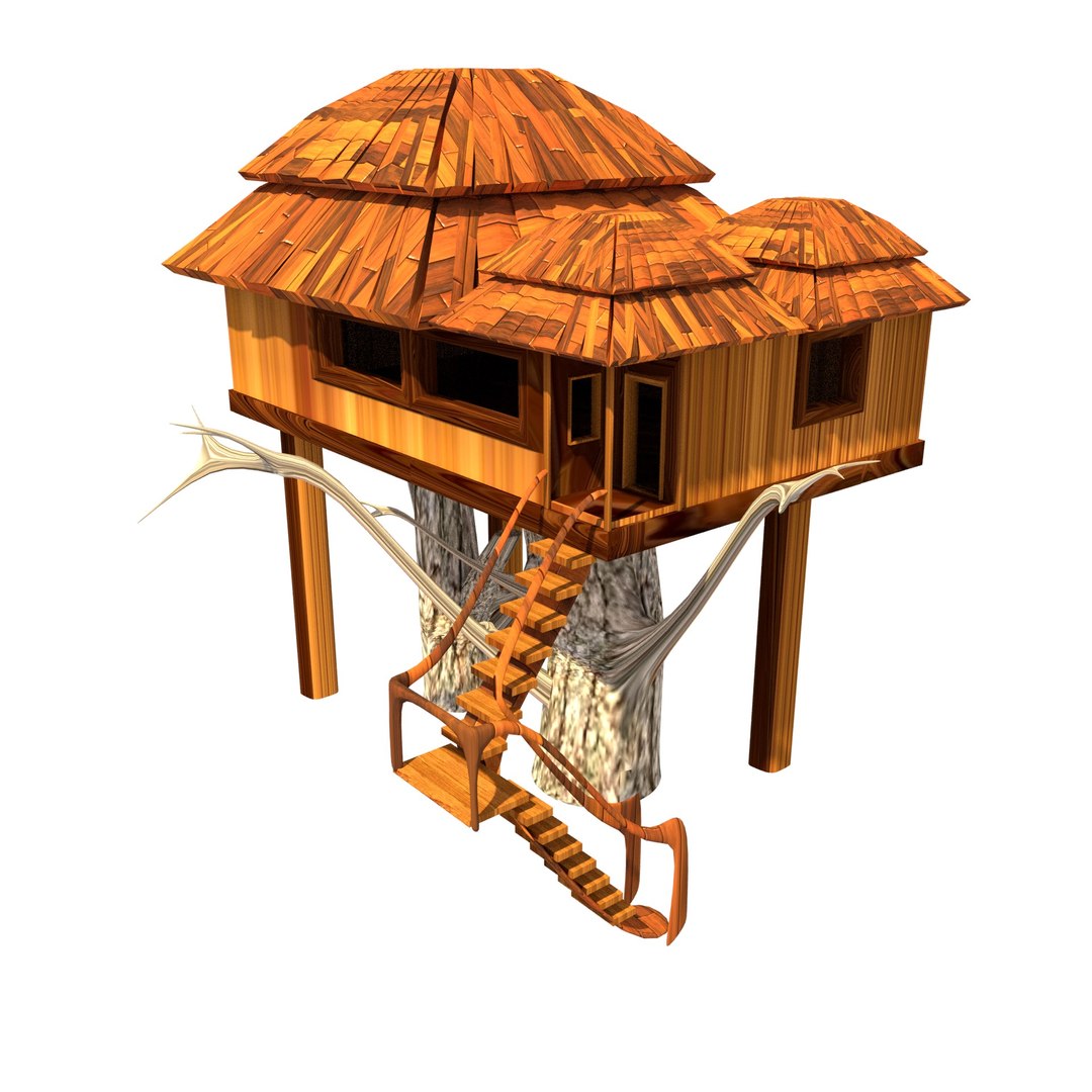 Large Tree House Banglow 3D Model - TurboSquid 1819928