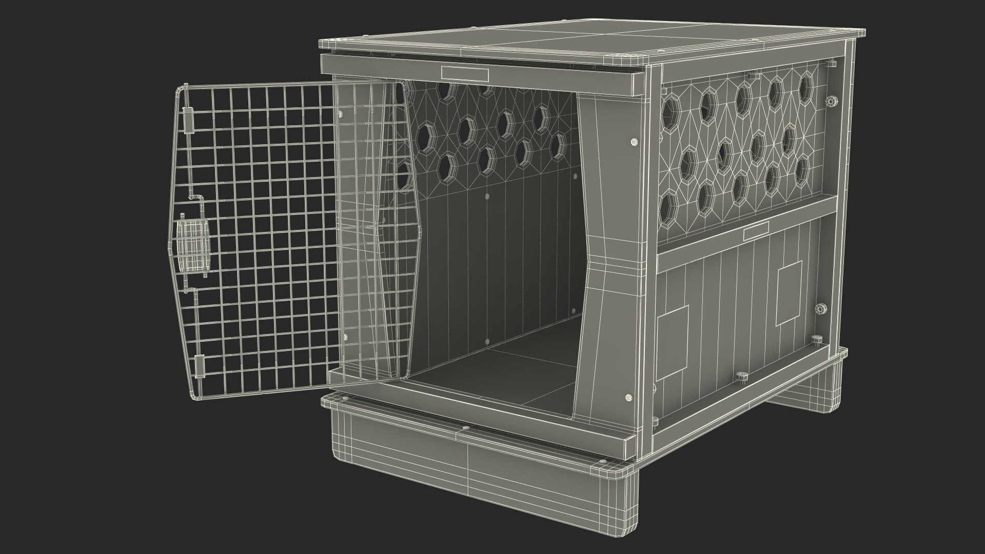 3D Animal Crate Travel Dark Wood - TurboSquid 2155443