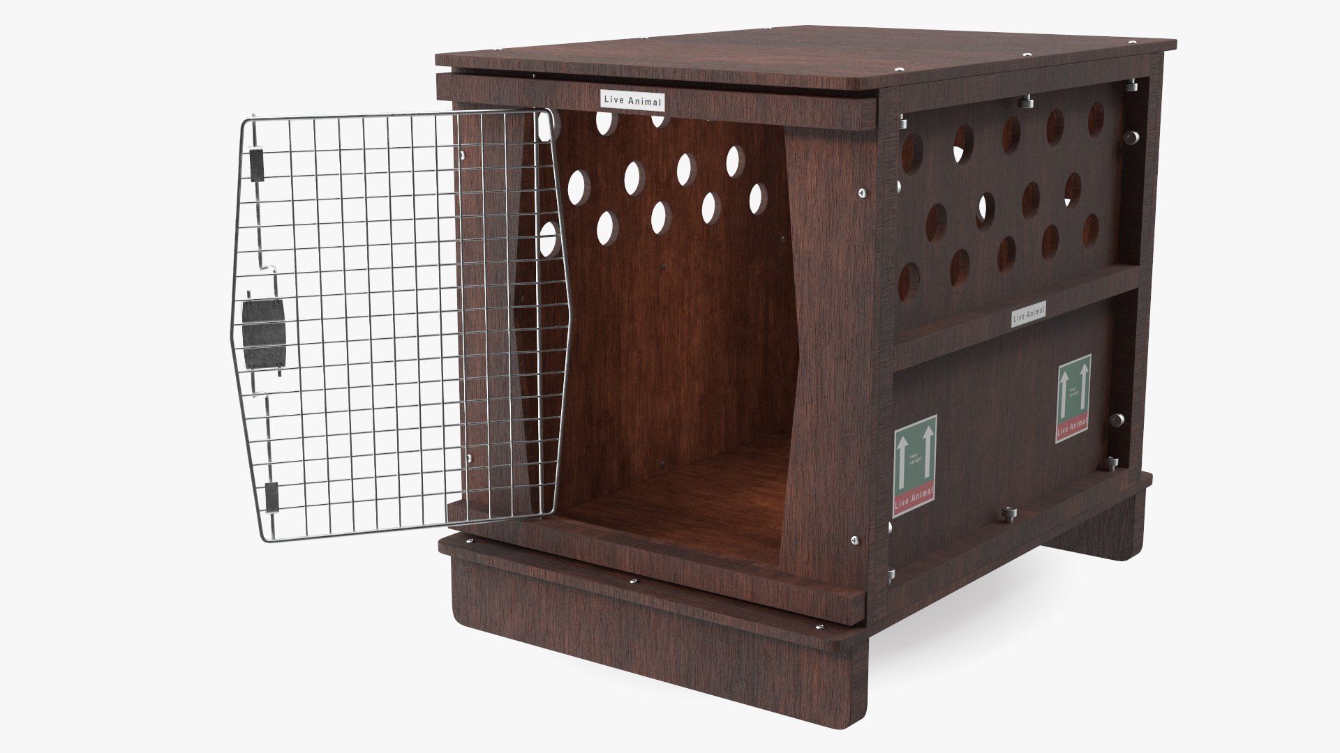 3D Animal Crate Travel Dark Wood - TurboSquid 2155443