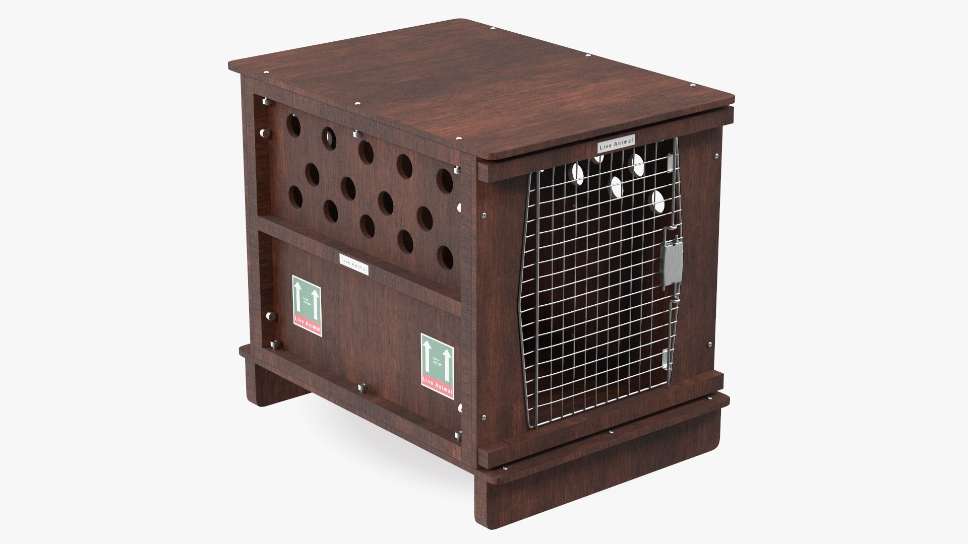 3D Animal Crate Travel Dark Wood - TurboSquid 2155443