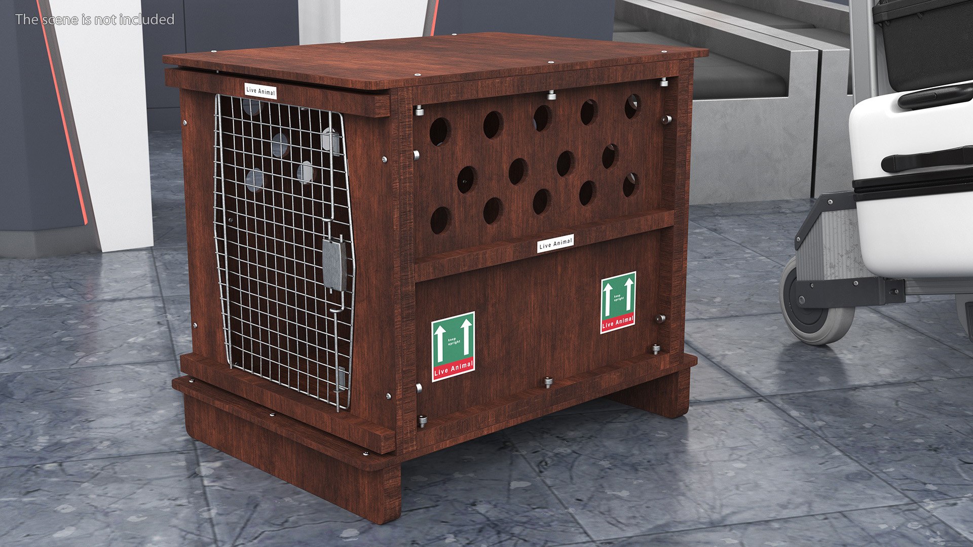3D Animal Crate Travel Dark Wood - TurboSquid 2155443