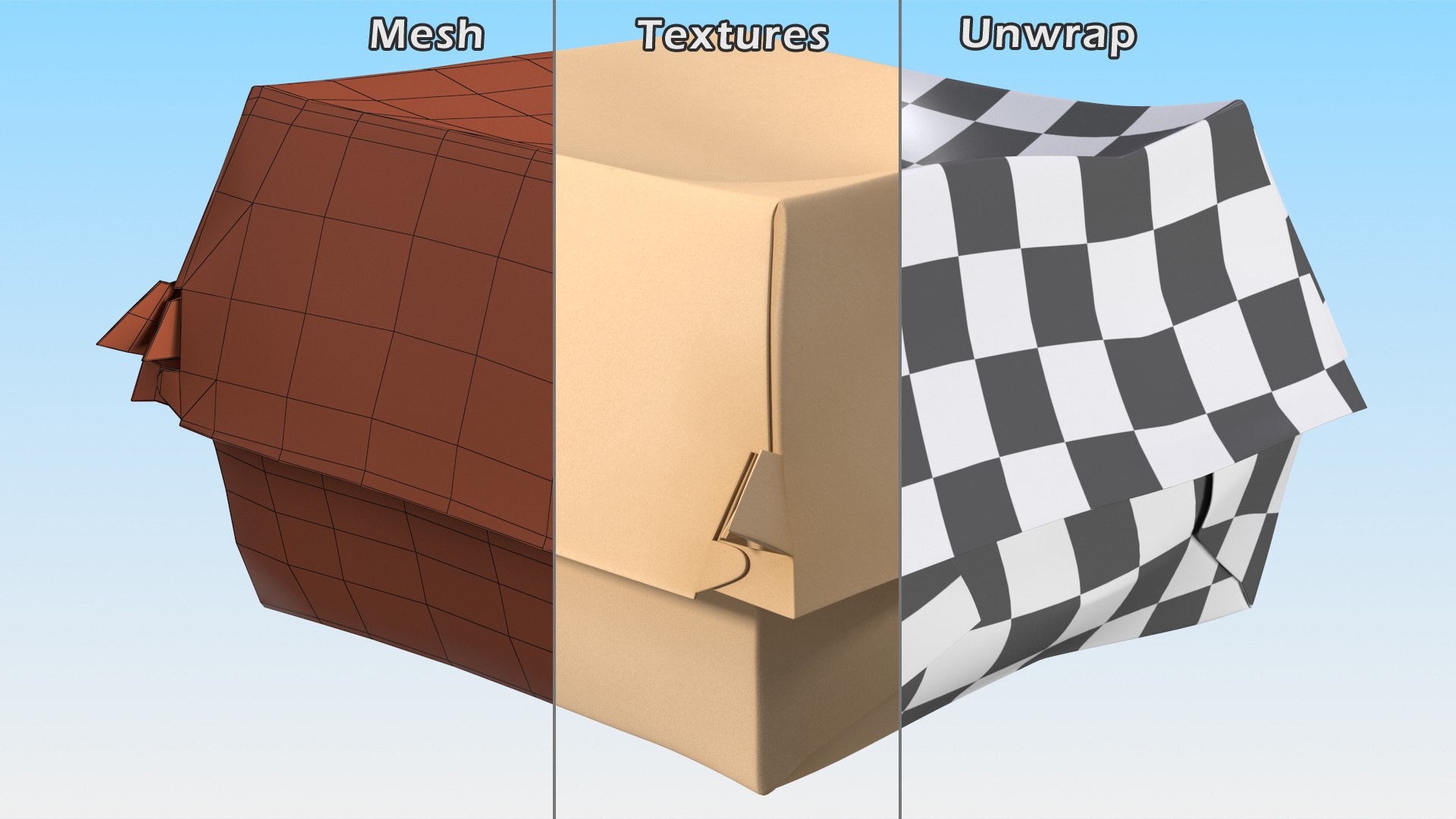 3D model Burger Box Brown Paper - TurboSquid 1855186