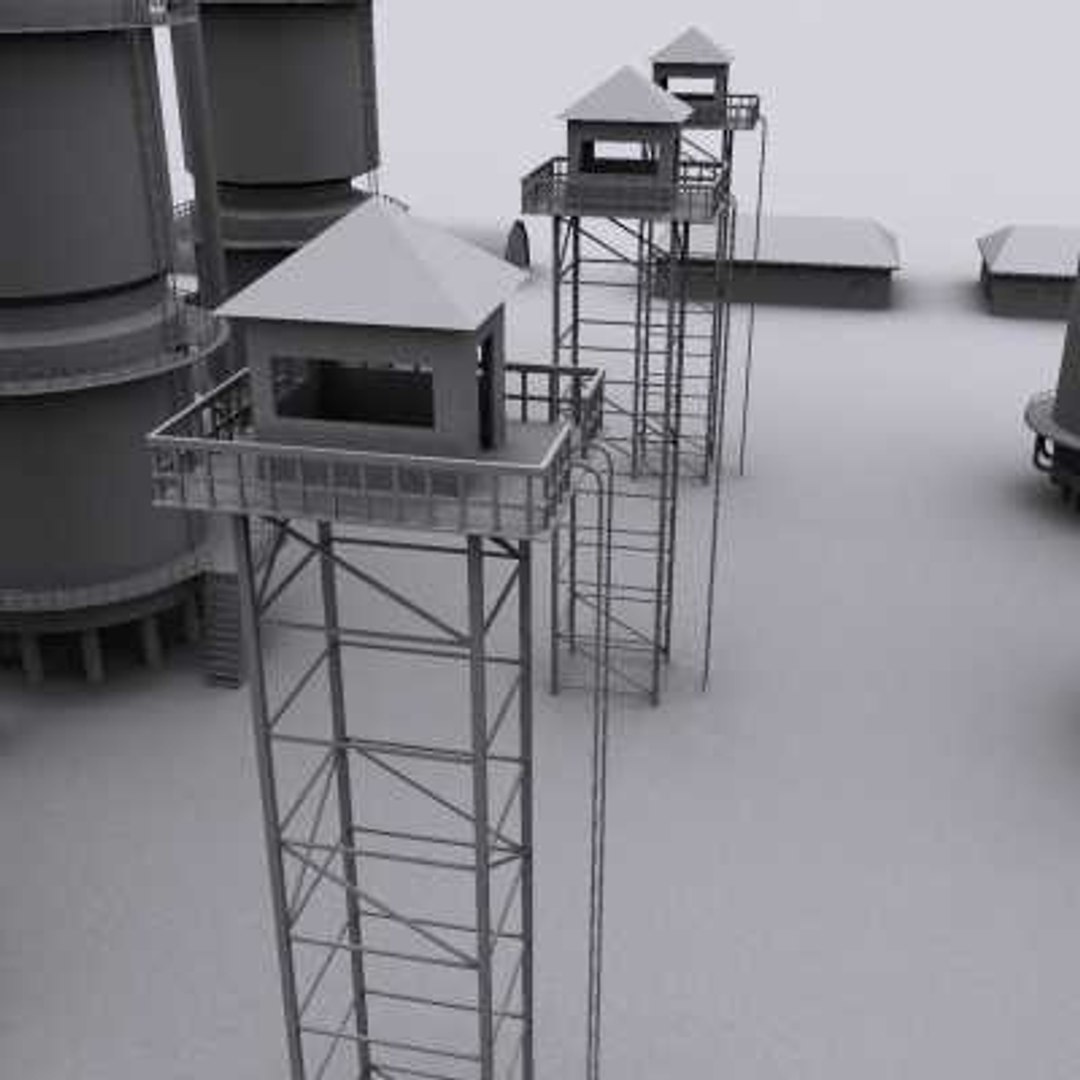 Factory Industrial Structure 3d Model