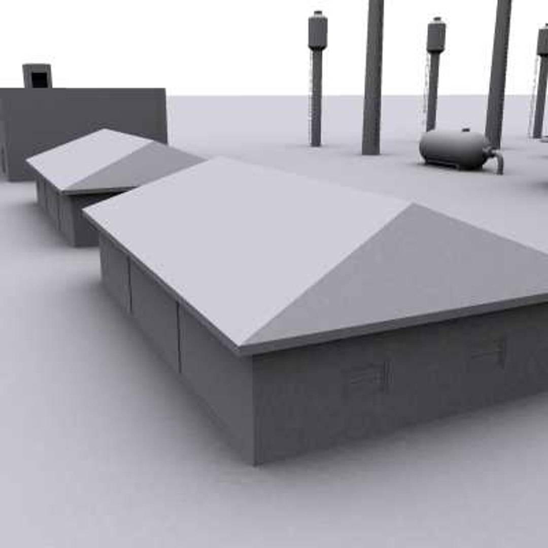 Factory Industrial Structure 3d Model