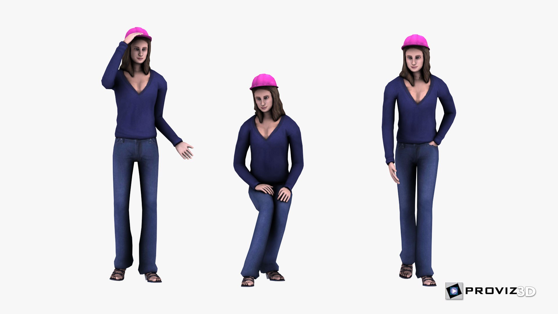 3d 30 people: working people model