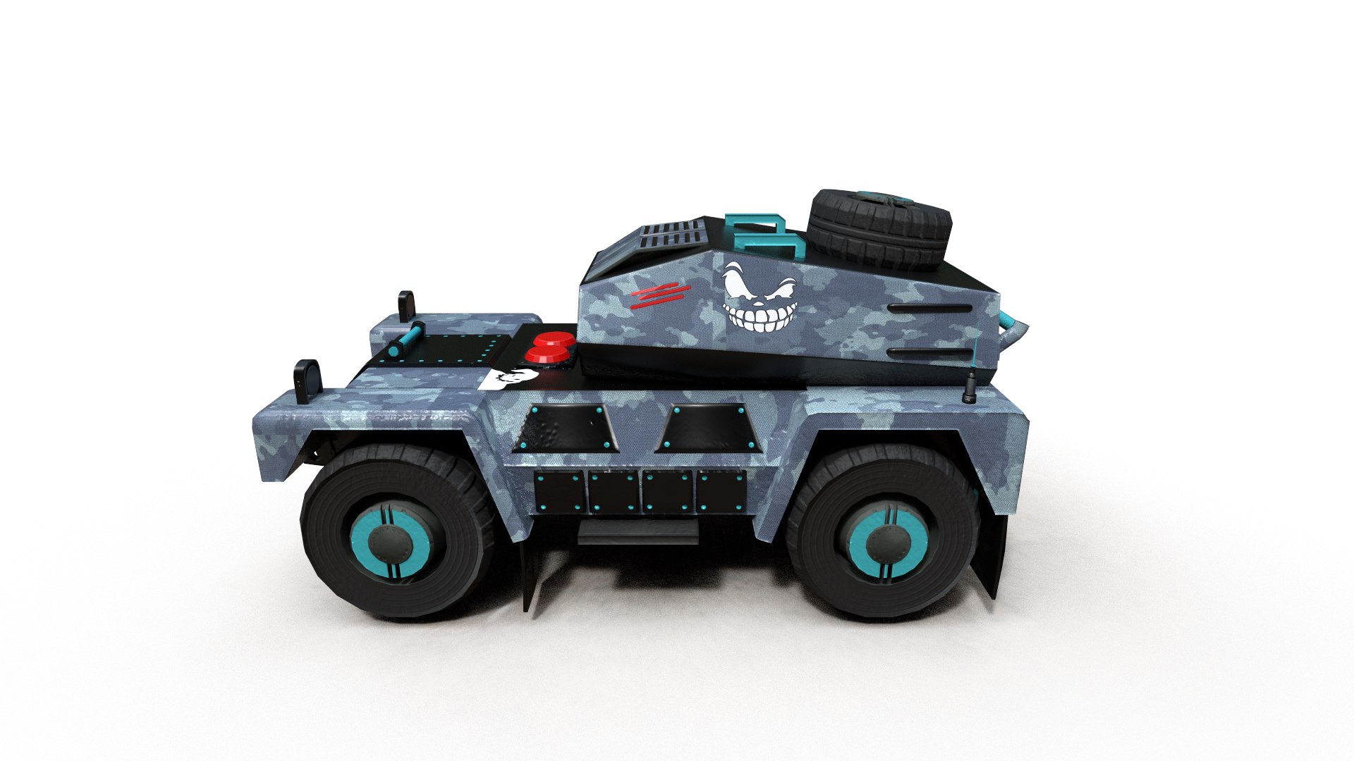 Low Poly Army Scout Vehicle X1 With 4K PBR Texture 3D Model ...