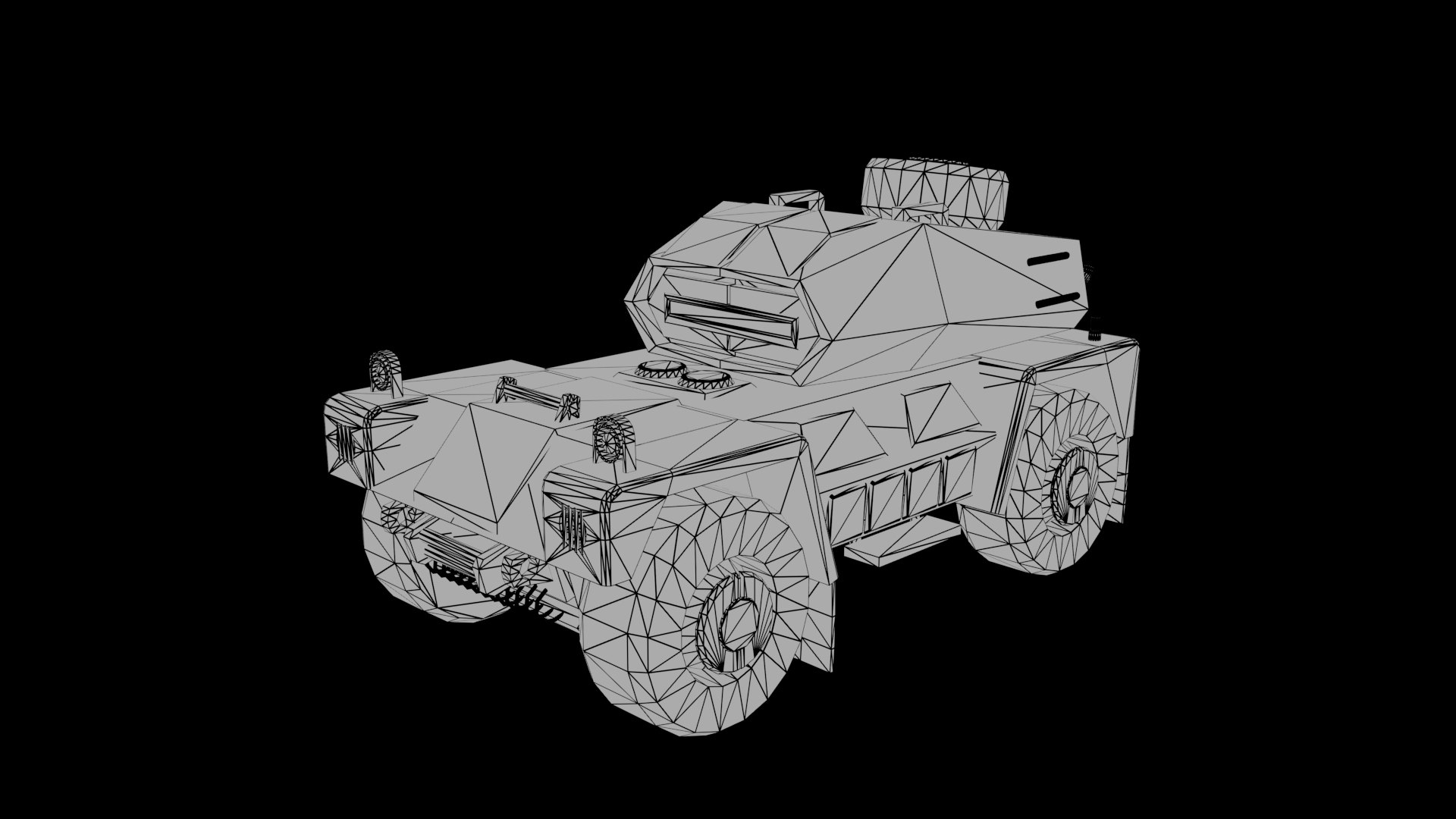 Low Poly Army Scout Vehicle X1 With 4K PBR Texture 3D Model ...