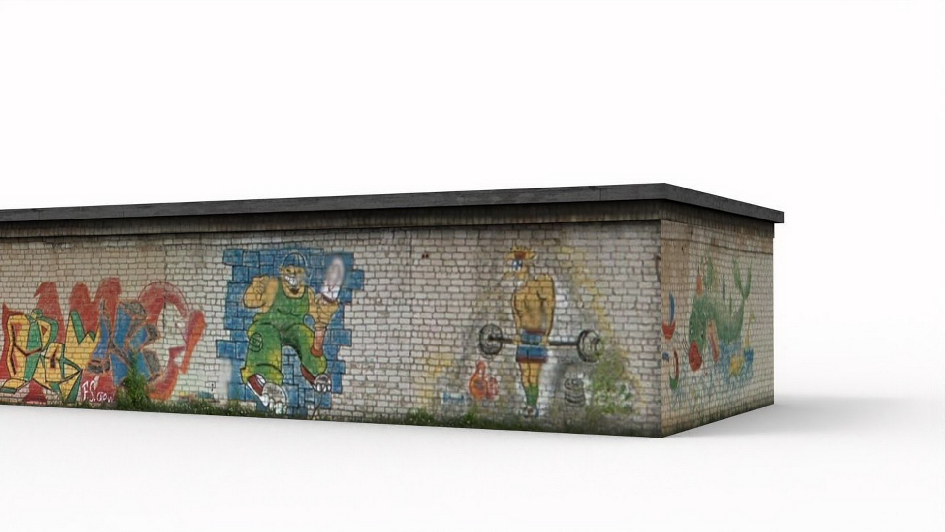3D Graffiti wall model - TurboSquid 1729179
