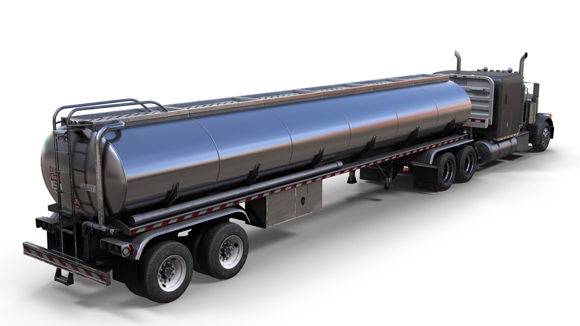 Peterbilt 379 custom fuel trailer PBR 3D model - TurboSquid 1984875