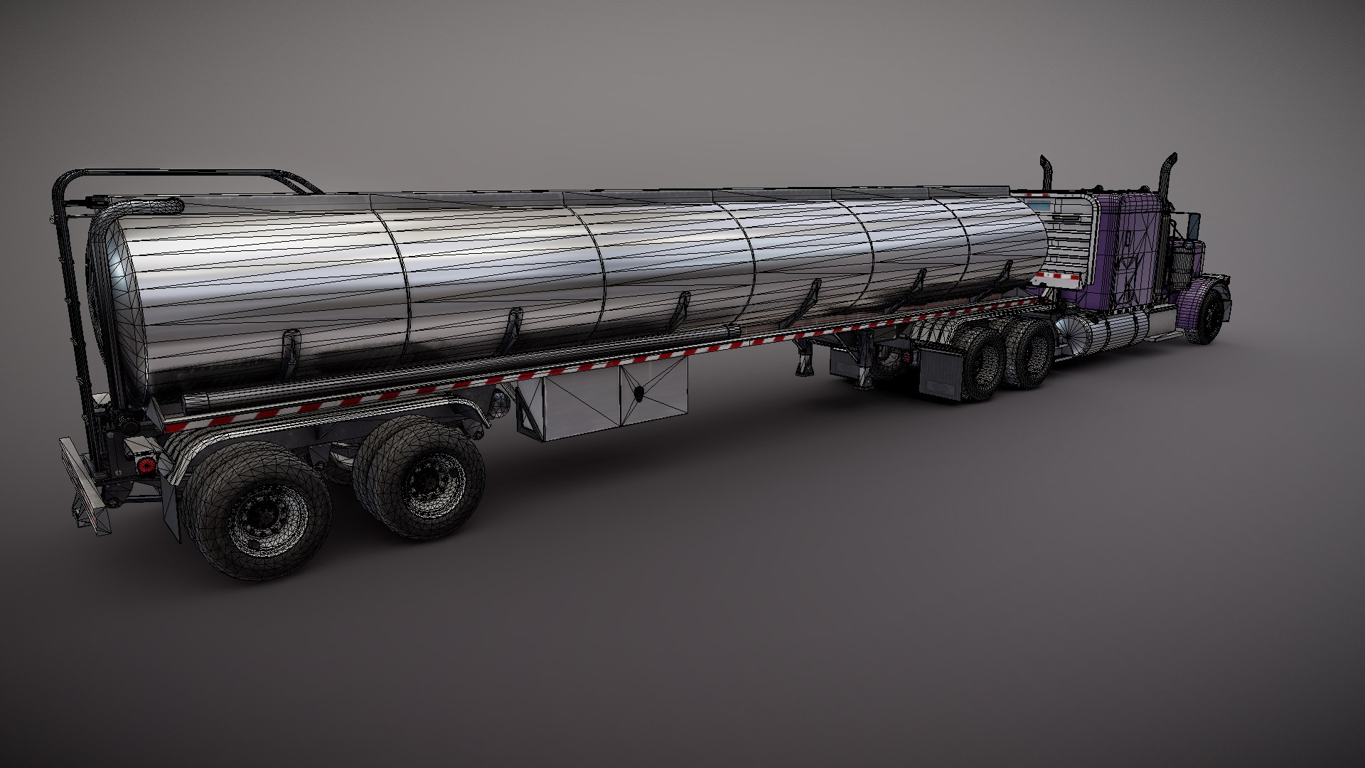 Peterbilt 379 custom fuel trailer PBR 3D model - TurboSquid 1984875