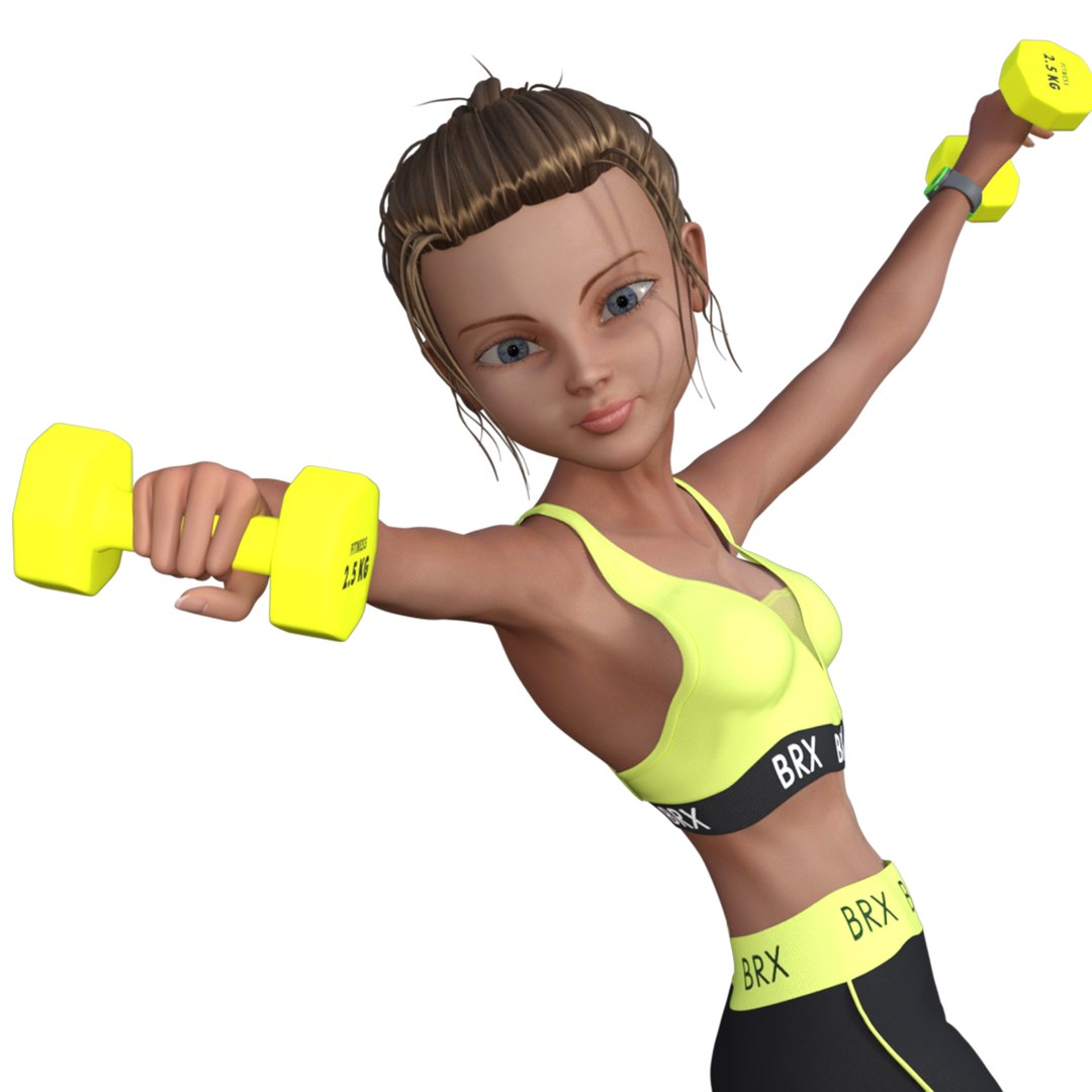 3D Model Fitness Sporty Girl - TurboSquid 1965354