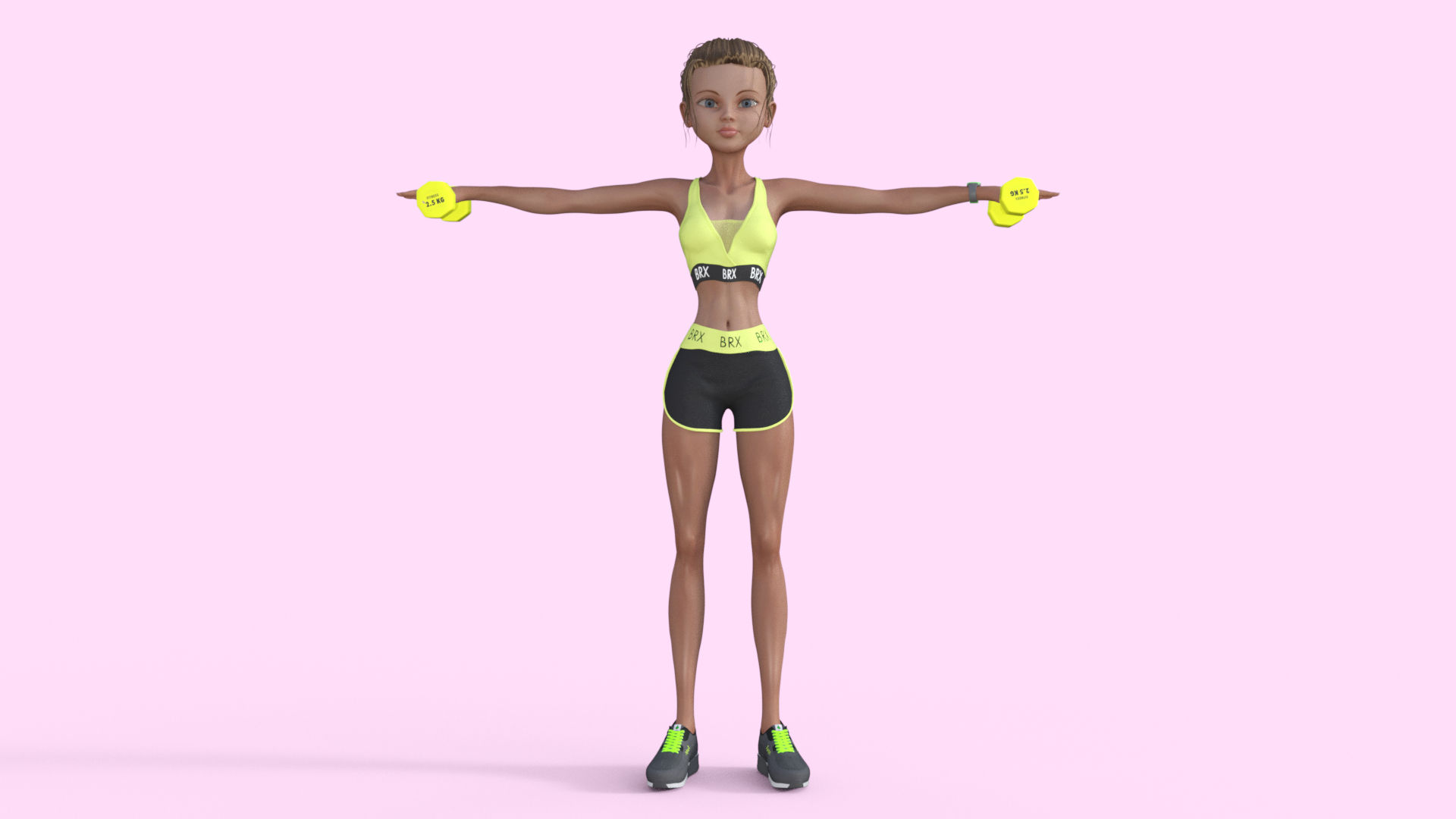 3D Model Fitness Sporty Girl - TurboSquid 1965354