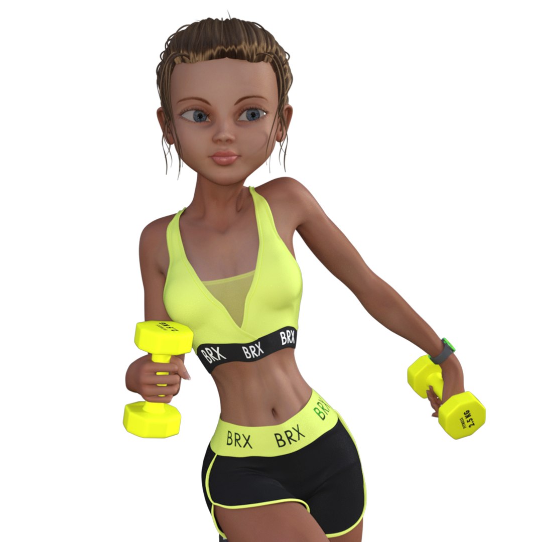 3D Model Fitness Sporty Girl - TurboSquid 1965354