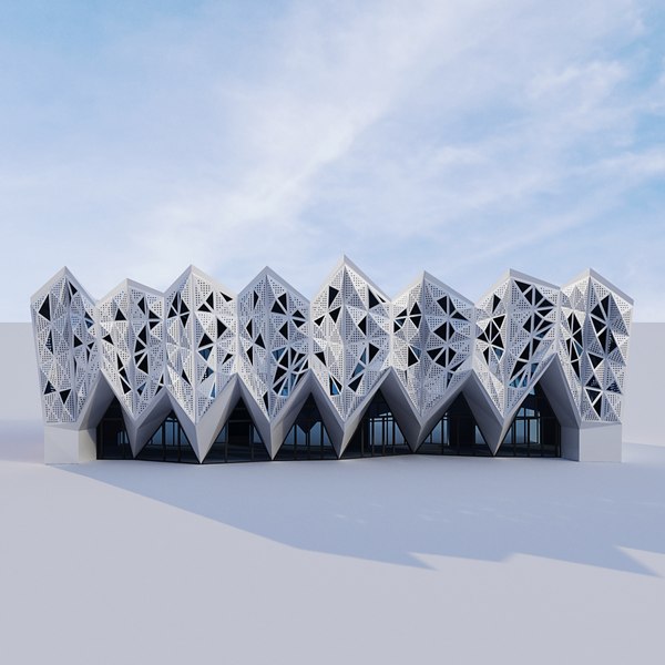 3D модель Футуристическое здание 11 - TurboSquid 1479672