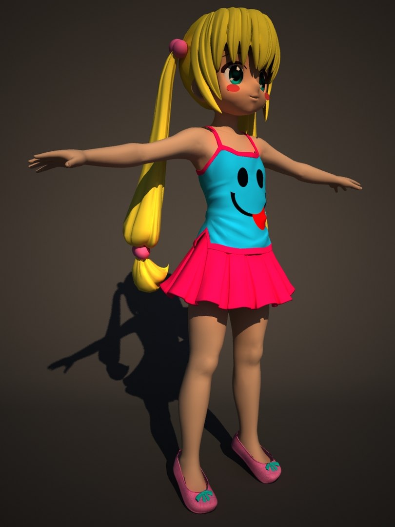 3D Anime Girl Model - TurboSquid 1219764