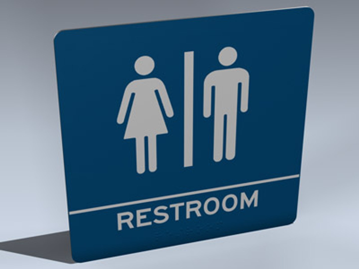3d Model Restrooms Sign