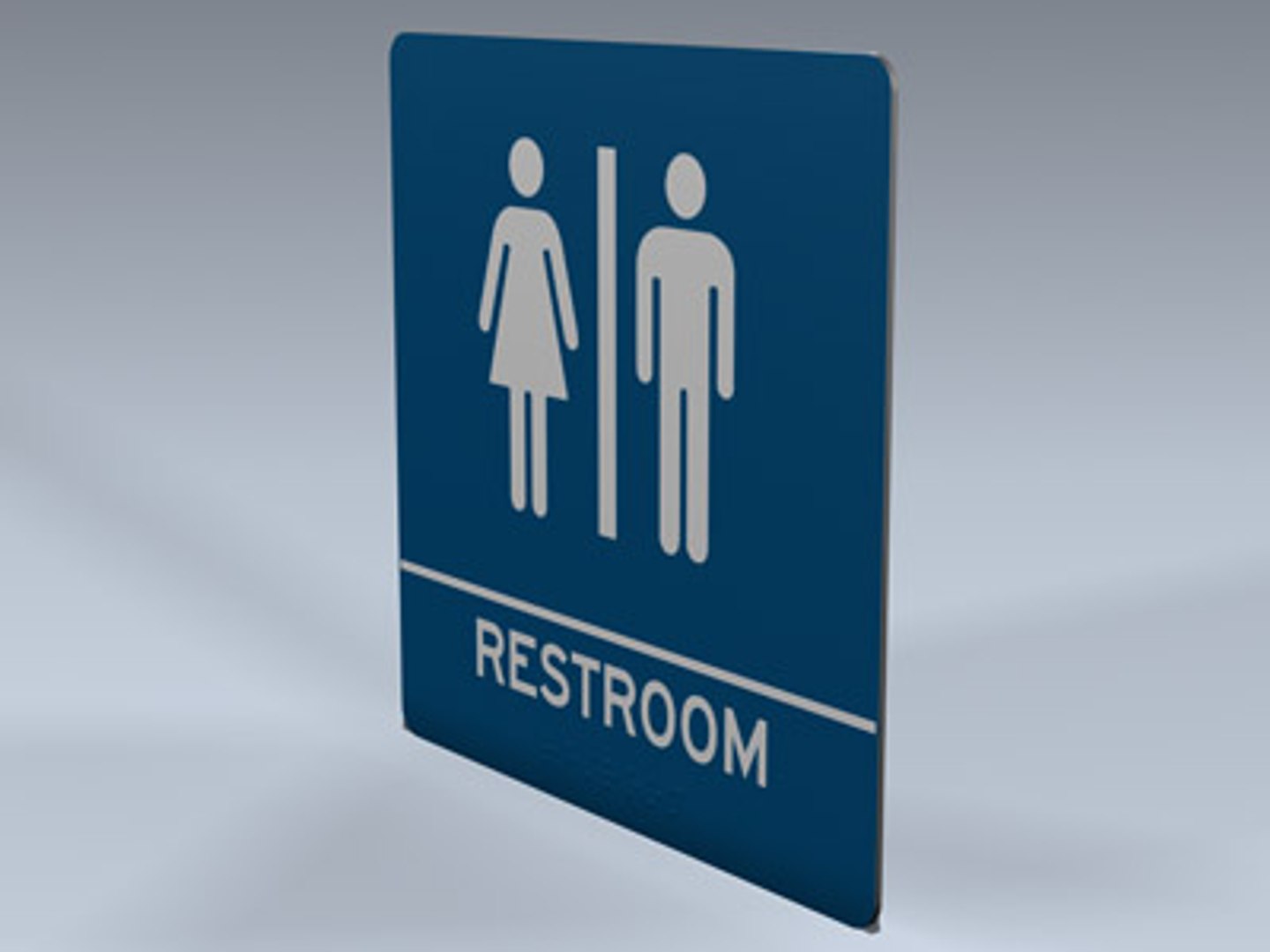 3d Model Restrooms Sign