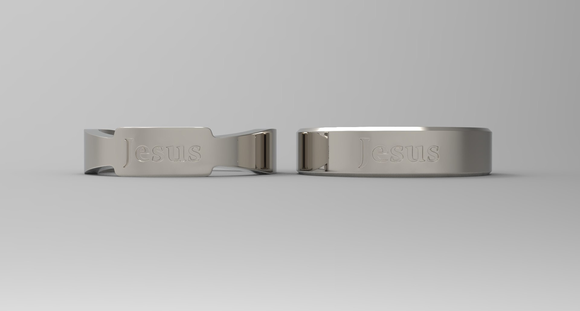 3D Jesus Couple Ring Platinum - TurboSquid 1892565