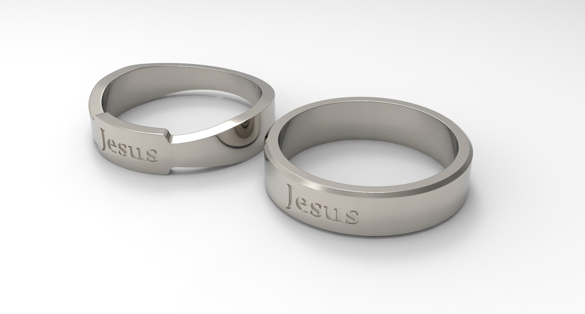 3D Jesus Couple Ring Platinum - TurboSquid 1892565