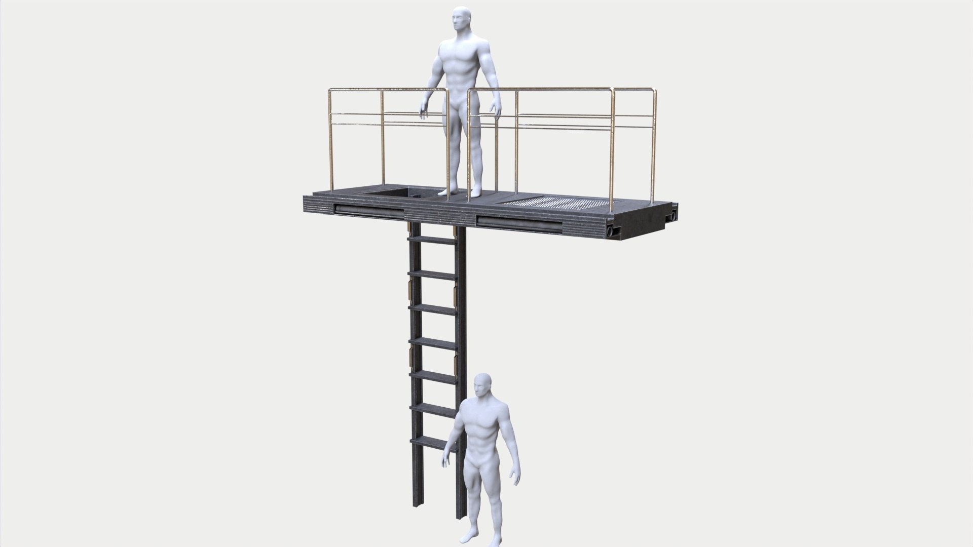LowPoly Platform Bridge Ladder MODEL Element2 3D Model - TurboSquid 2286369