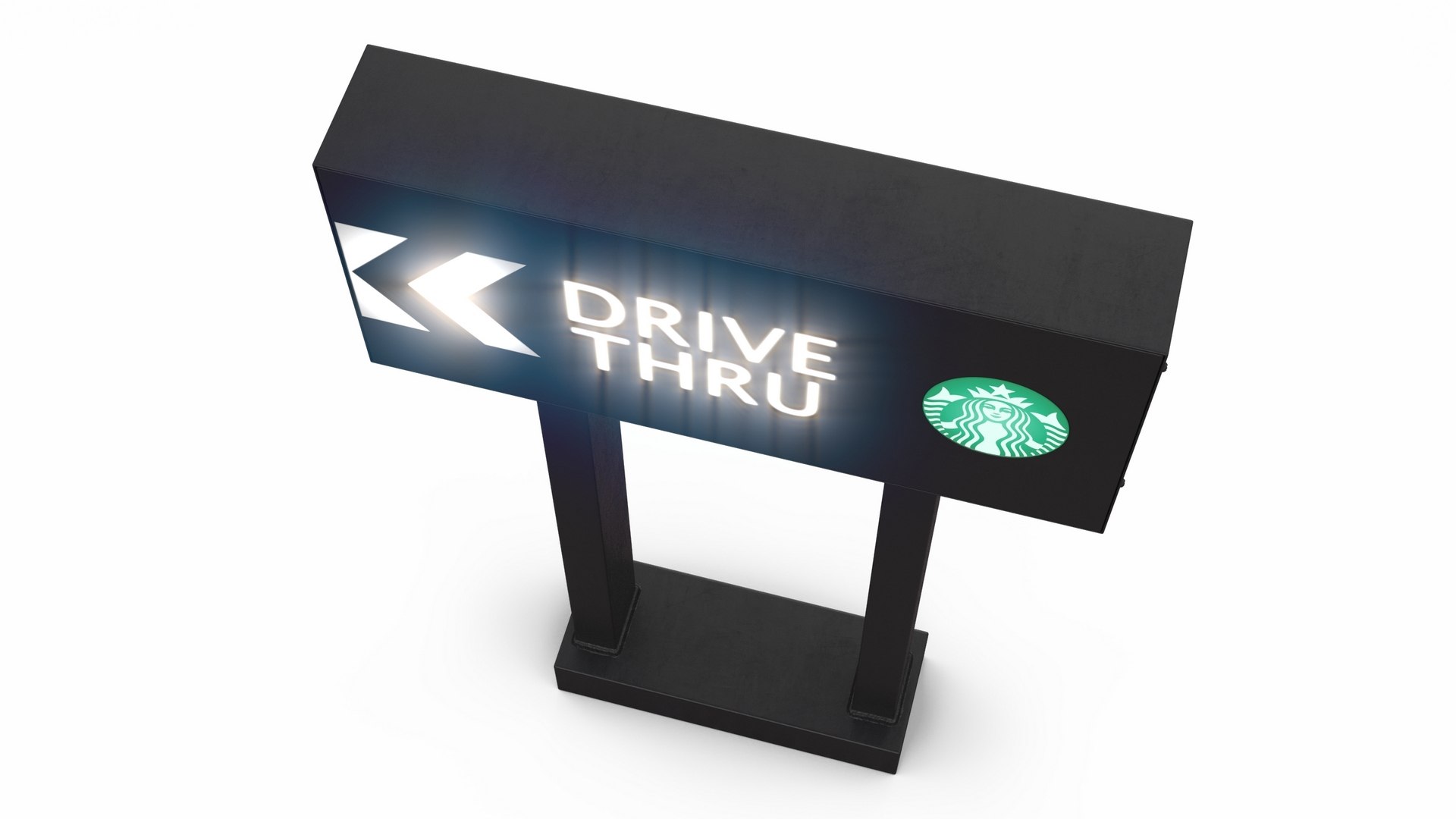 3D Starbucks Drive Thru Sign Light On - TurboSquid 2274487