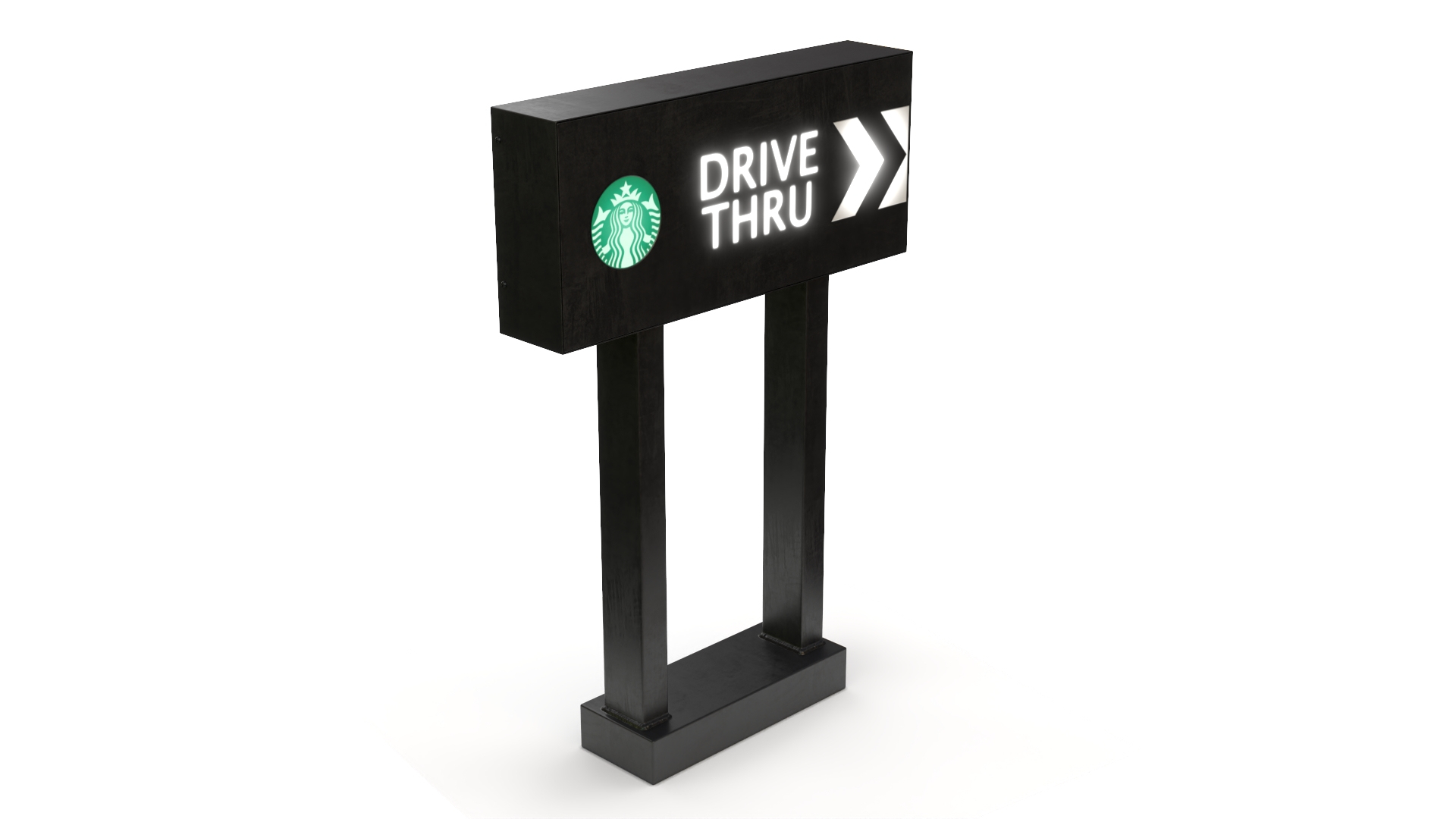 3D Starbucks Drive Thru Sign Light On - TurboSquid 2274487