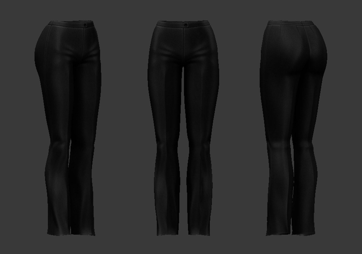 Formal Pants Black 3D Model - TurboSquid 1449352