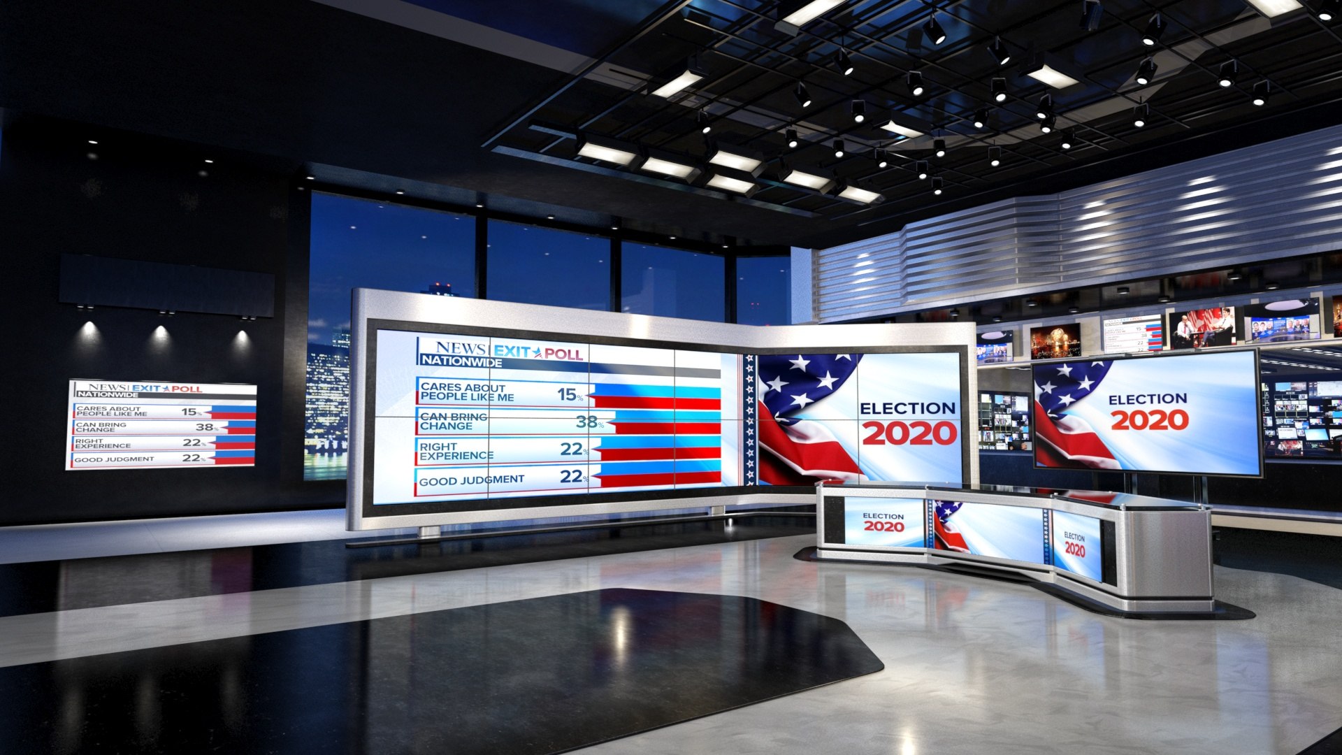 Virtual Set News Studio 3D - TurboSquid 1520469