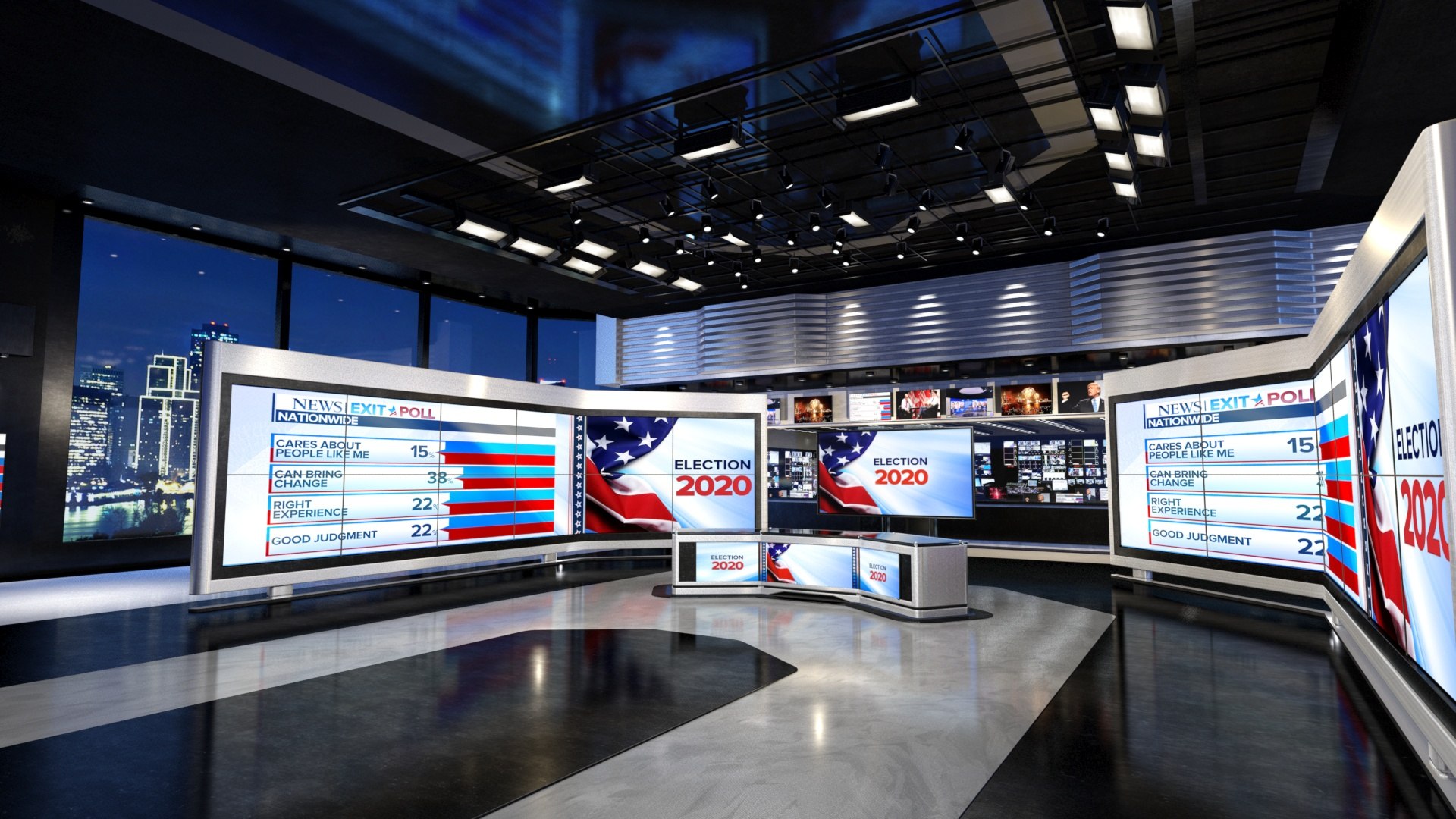 Virtual Set News Studio 3D - TurboSquid 1520469