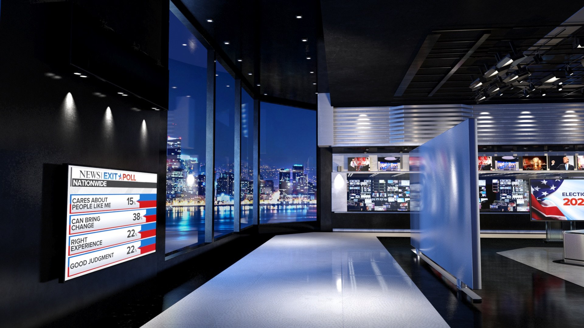 Virtual Set News Studio 3D - TurboSquid 1520469