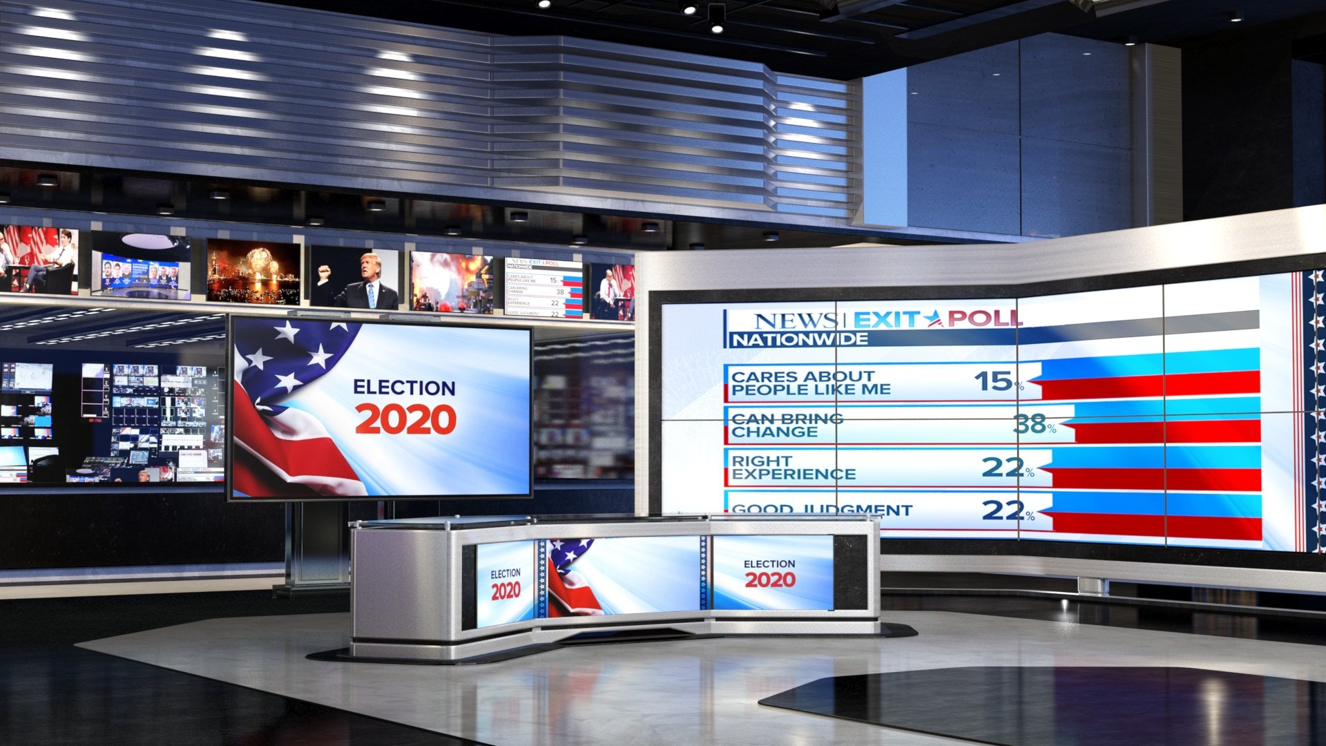 Virtual Set News Studio 3D - TurboSquid 1520469