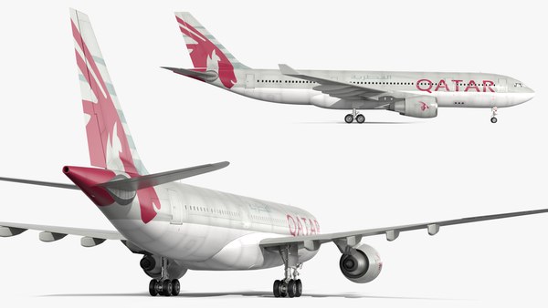 modelo 3d Airbus A330-200 Qatar Airways aparejado - TurboSquid 2264153