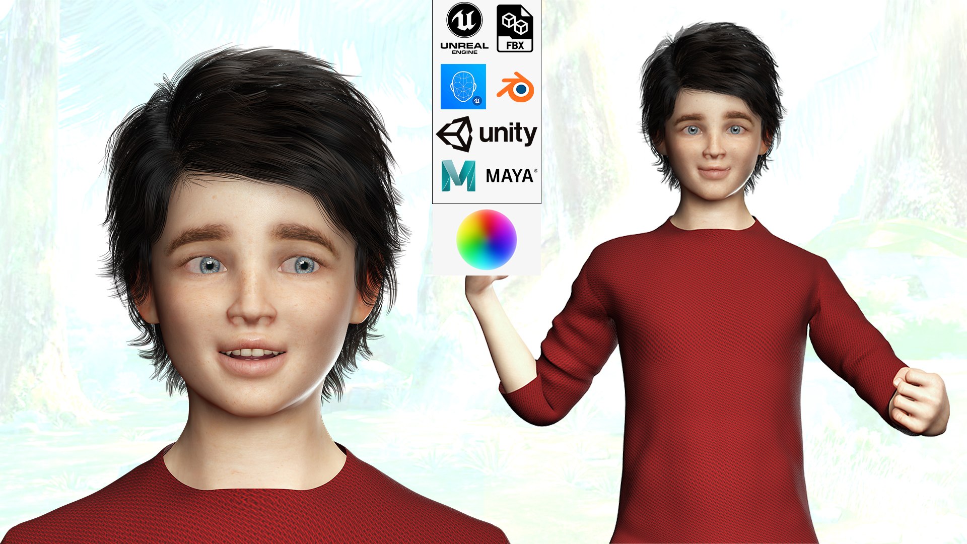 3D модель Realistic Boy Child 3D model - TurboSquid 2039099