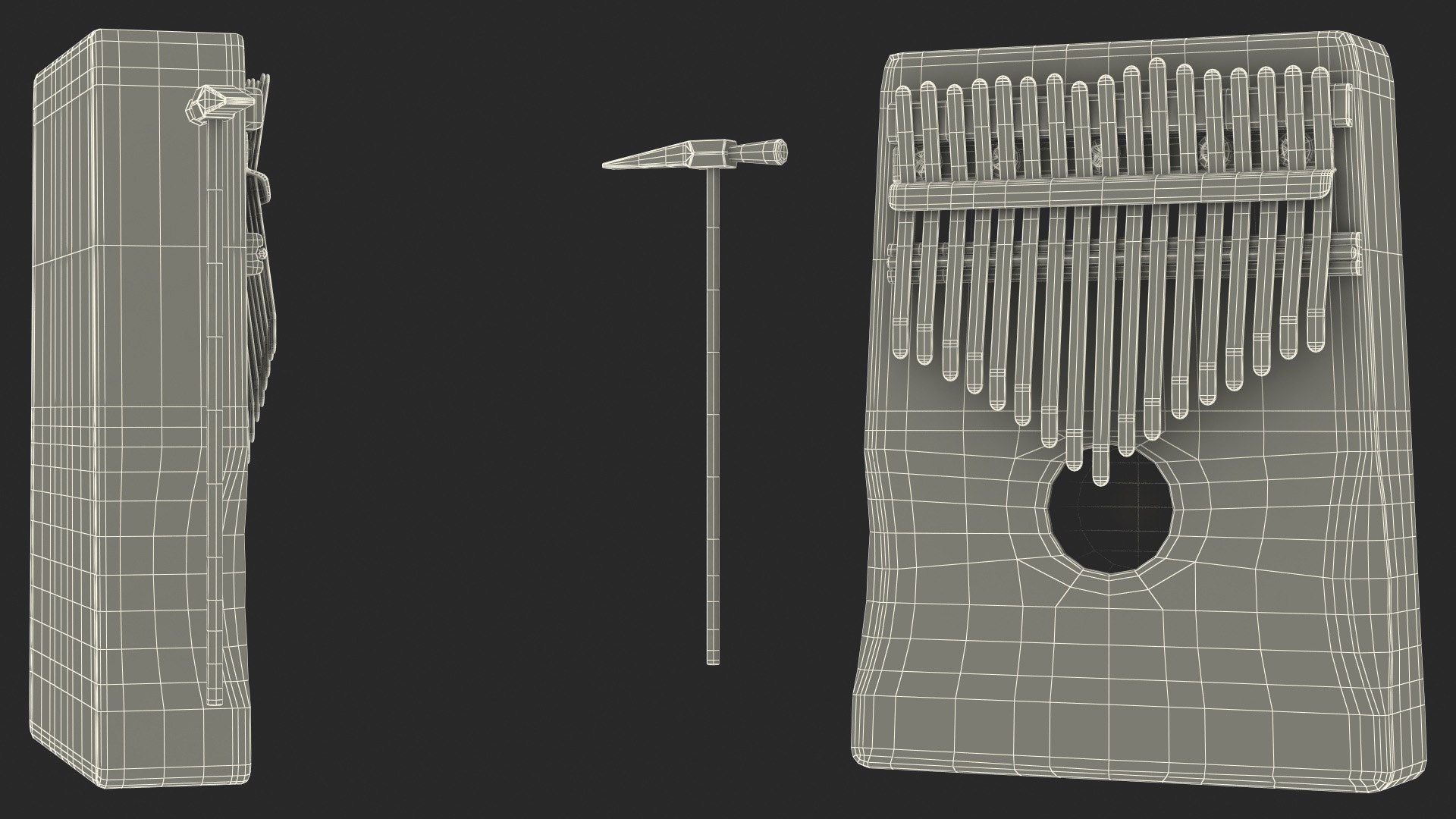 3D Kalimba Of Maple Wood - TurboSquid 2006683