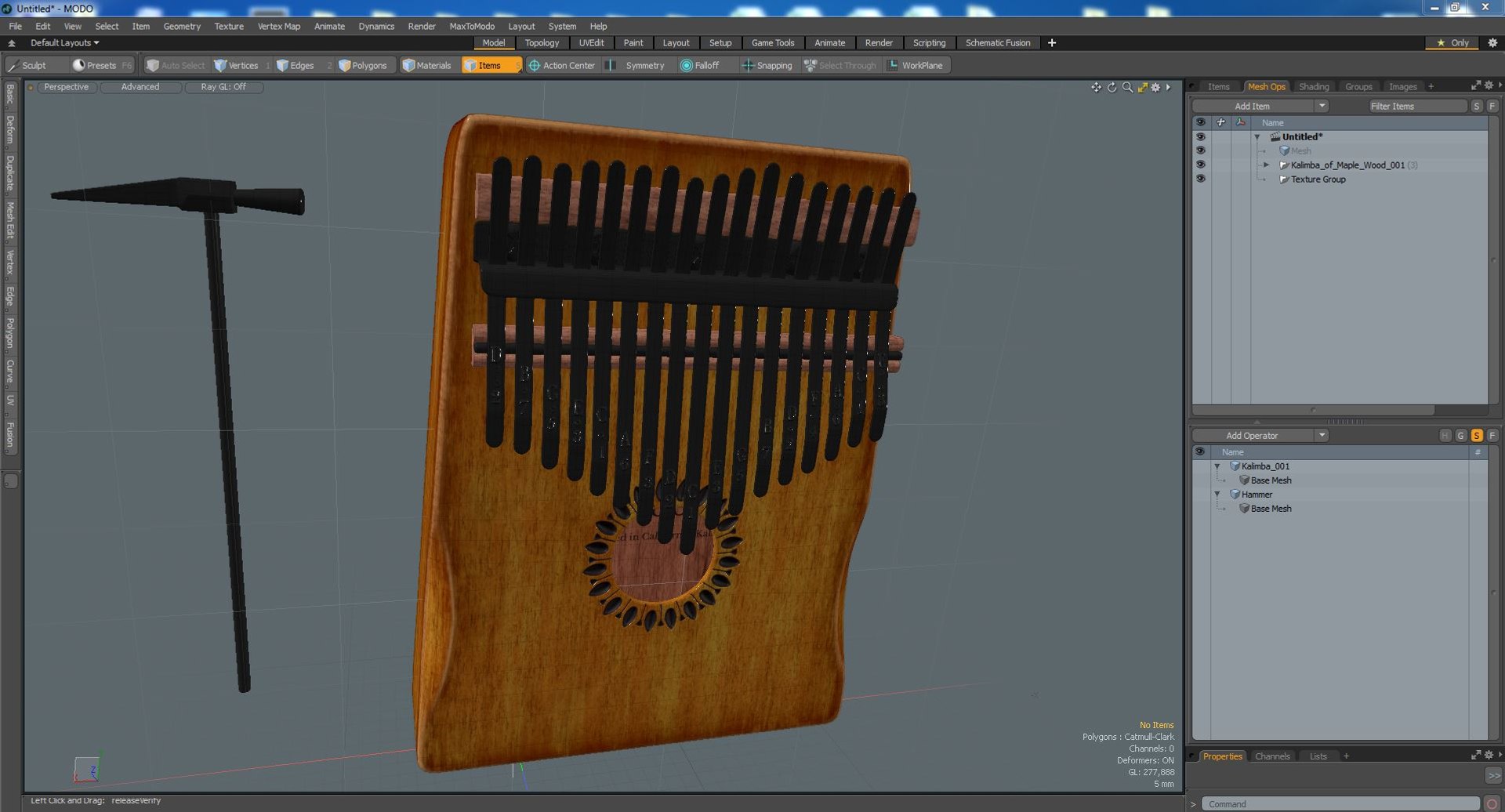 3D Kalimba Of Maple Wood - TurboSquid 2006683
