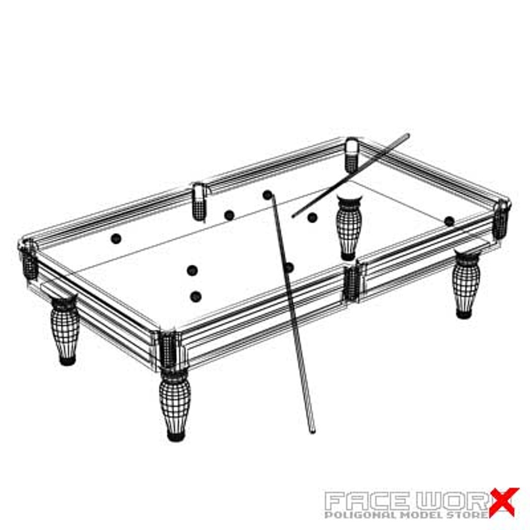 3d model pool table