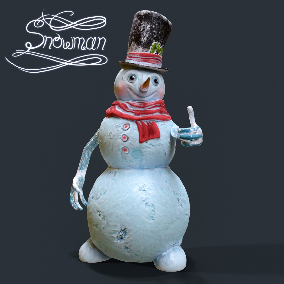 3D Snowman Model - TurboSquid 1837139