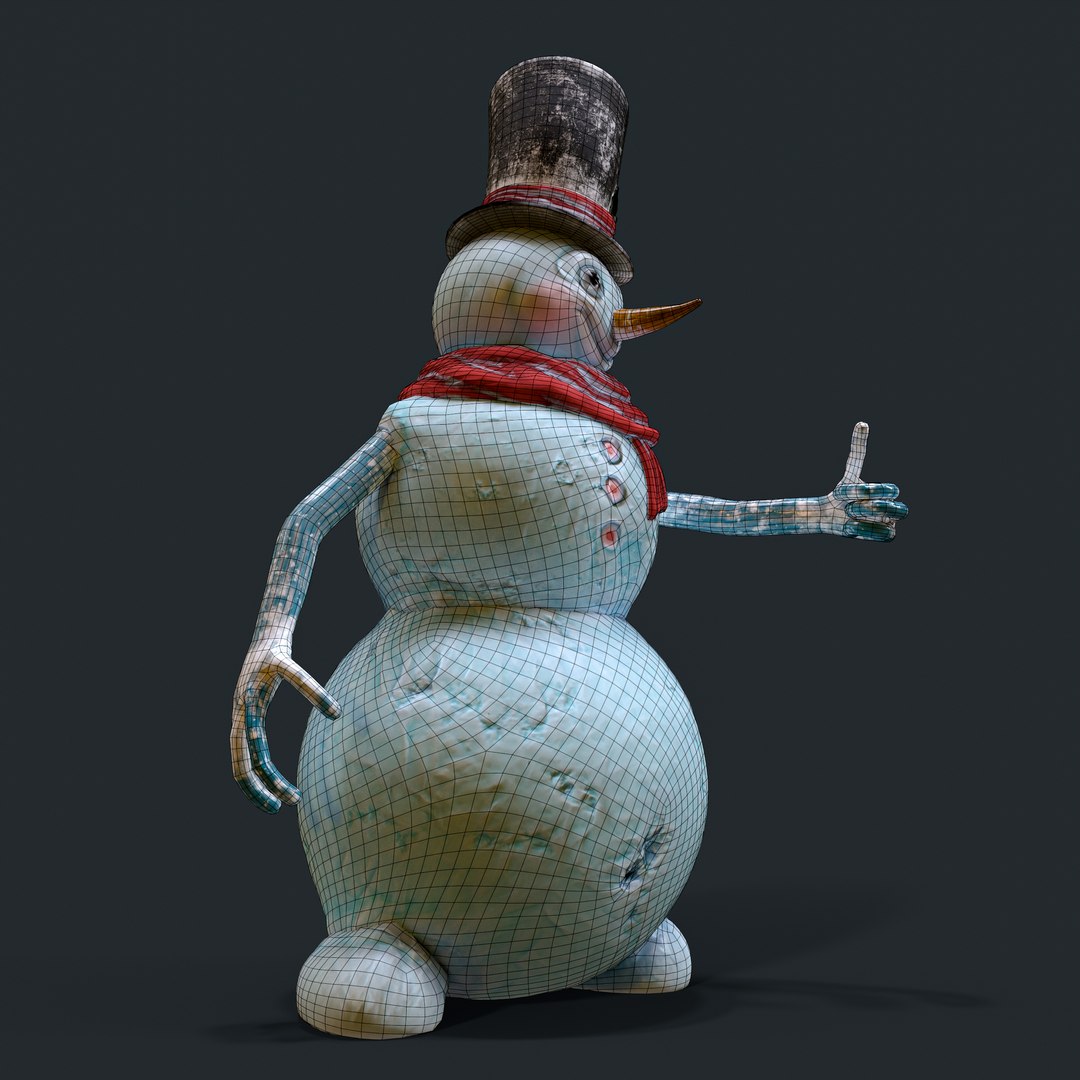 3D Snowman Model - TurboSquid 1837139