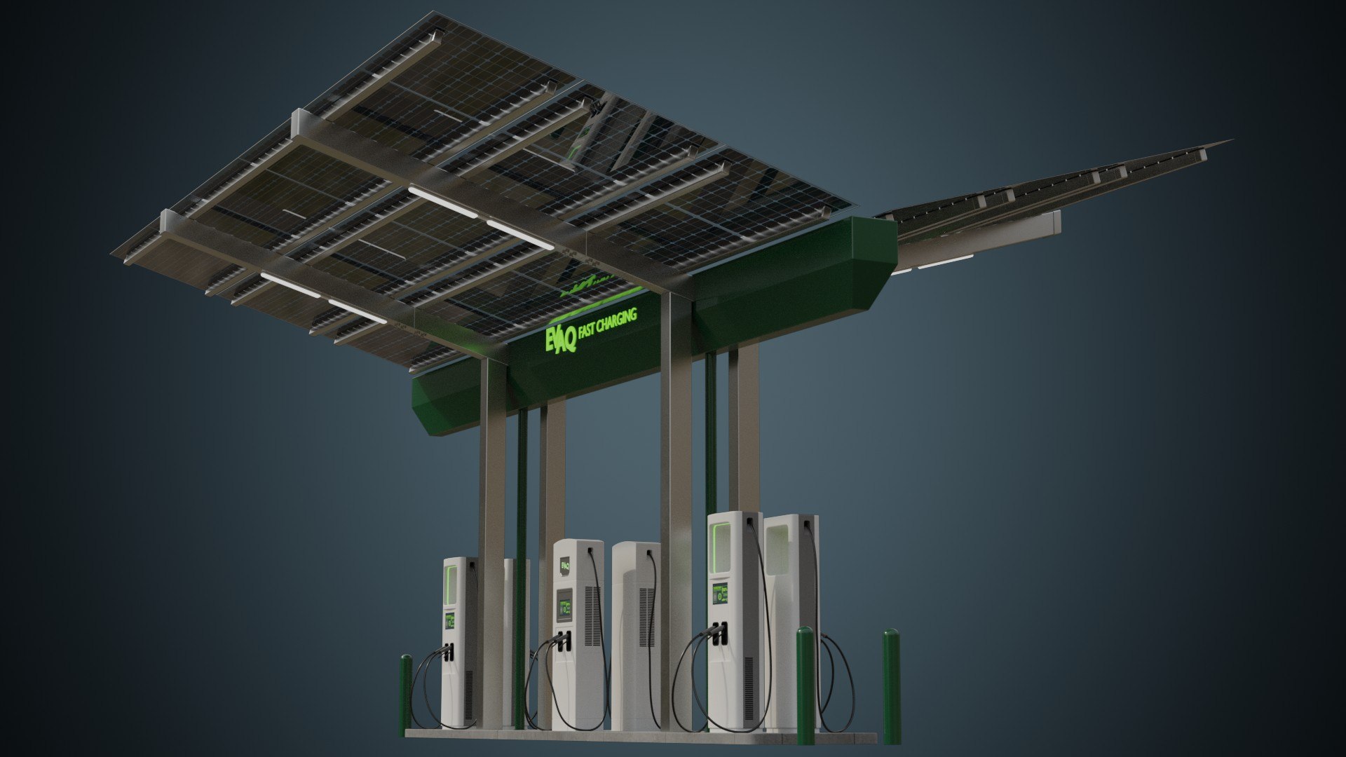 Solar Charging Station 1A 3D Model - TurboSquid 2030210