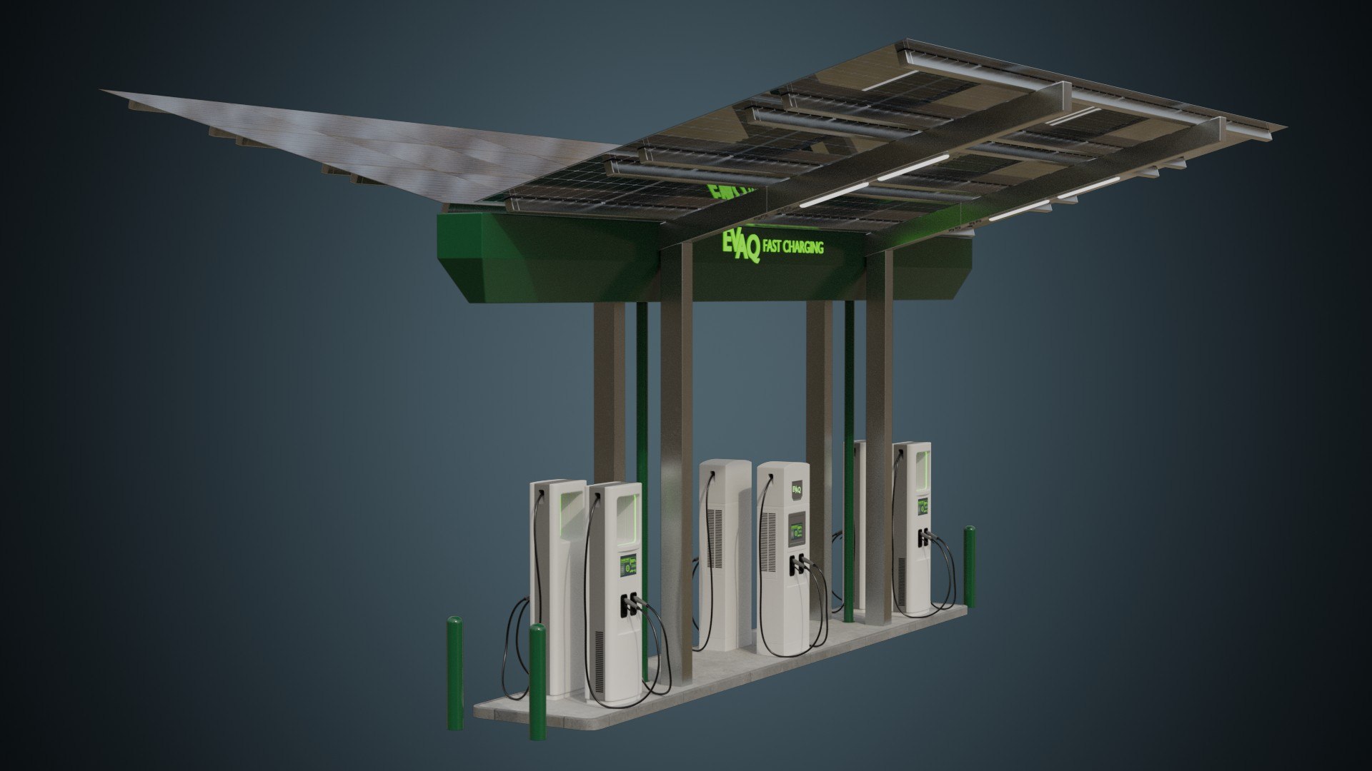 Solar Charging Station 1A 3D Model - TurboSquid 2030210