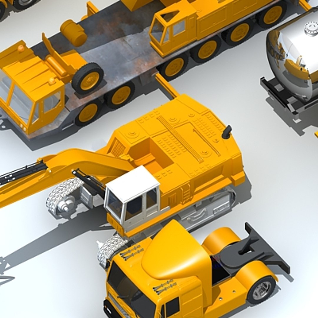 3d Construction Vehicles Pack Model