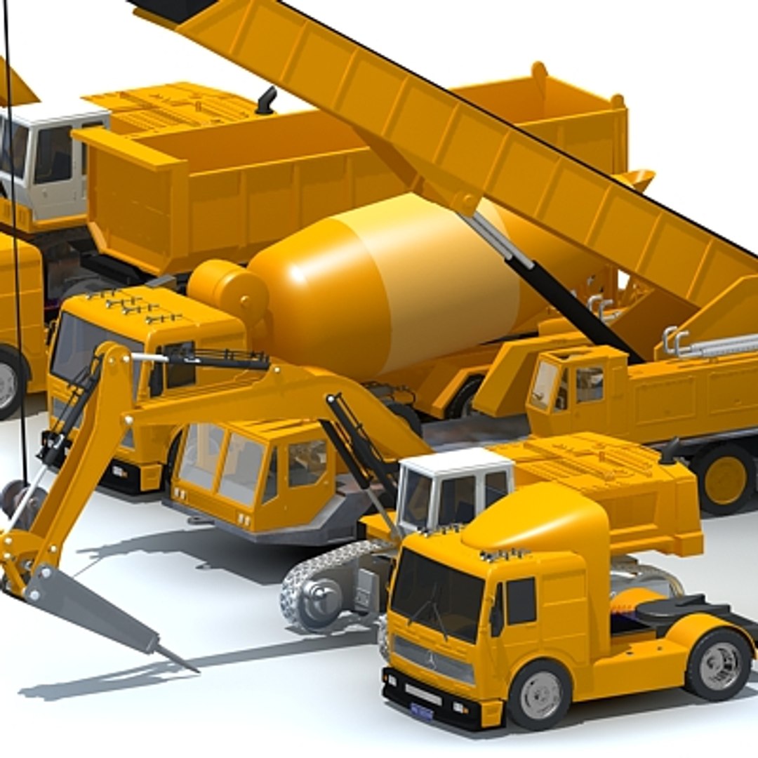 3d Construction Vehicles Pack Model