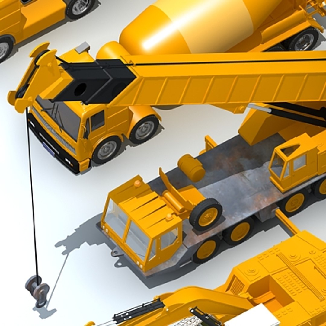 3d Construction Vehicles Pack Model
